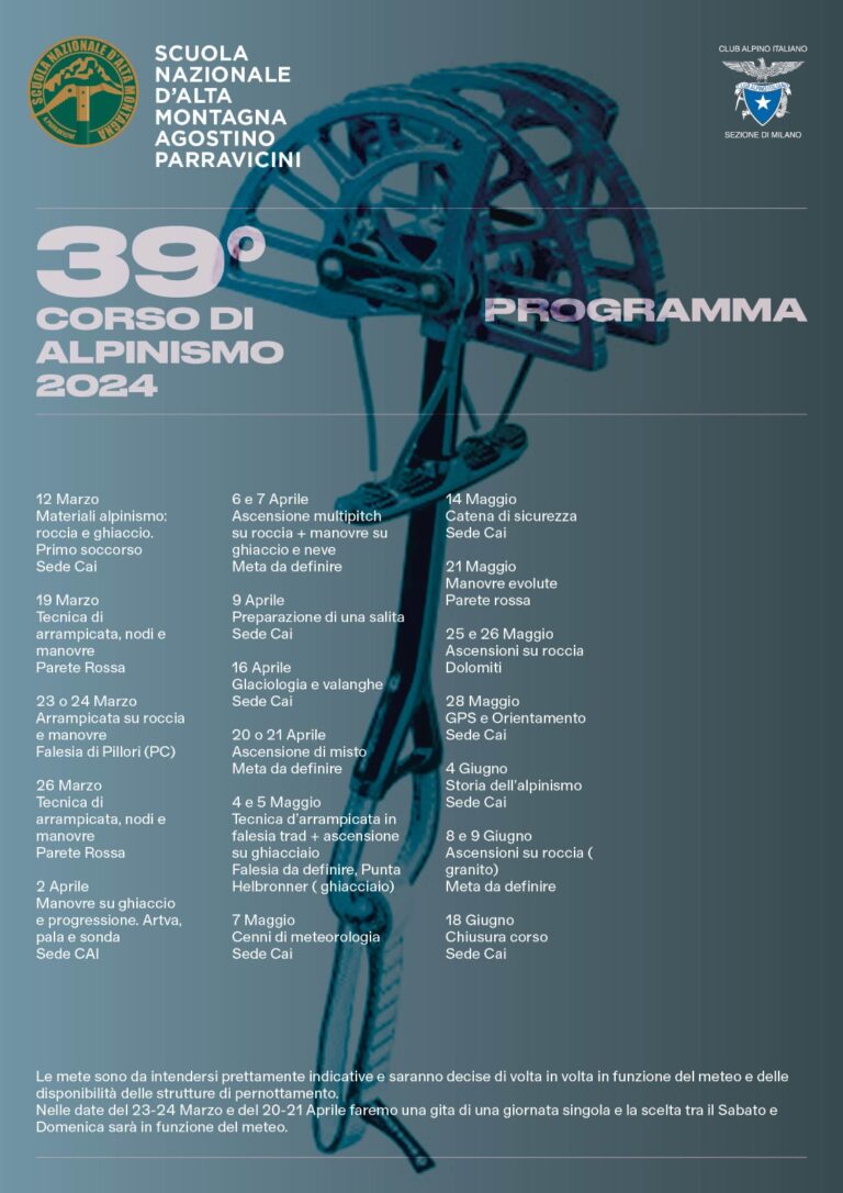 Corso di alpinismo A1 2024 - CAI Milano